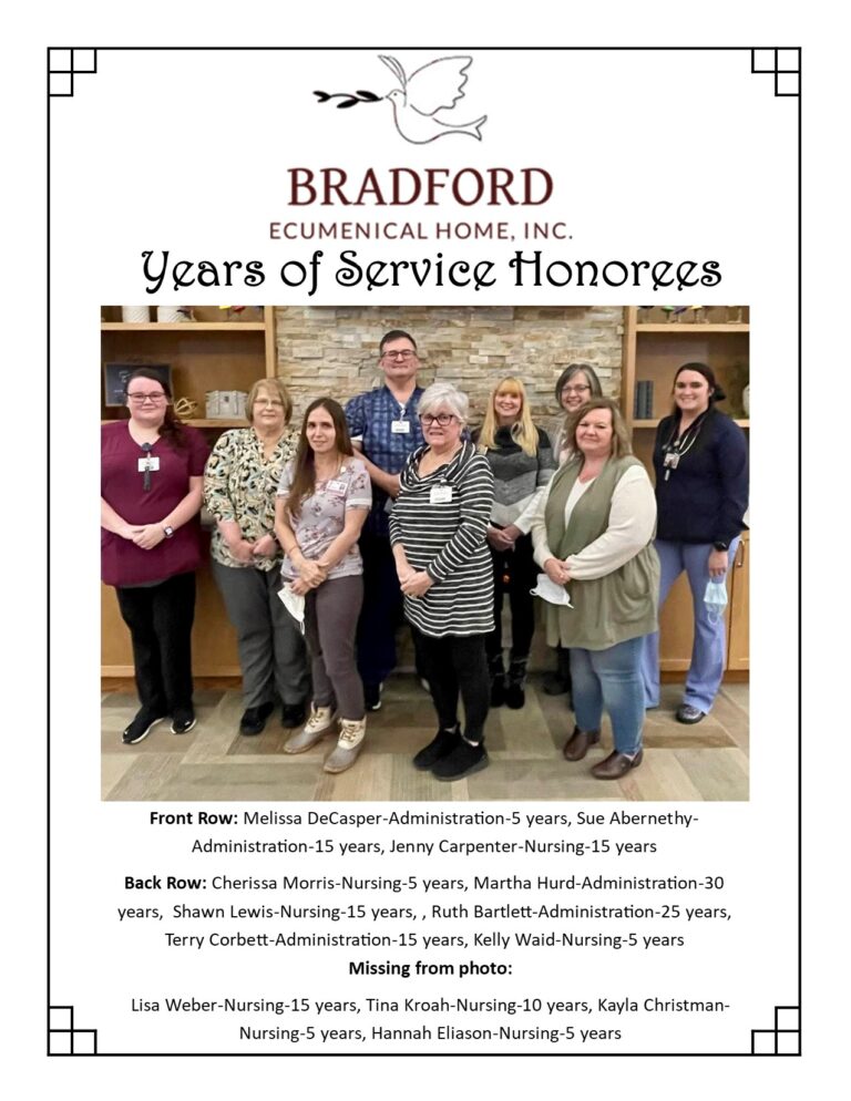 Congratulations to Our Years of Service Honorees! | Bradford